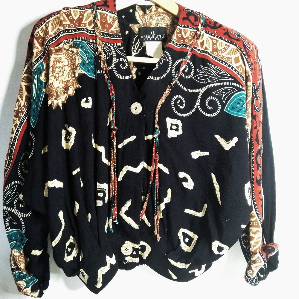 Vintage Carol Little Blouson Jacket Size Petite 2 - Gem